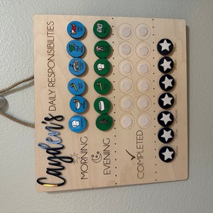 Personalized Childs Chore Chart With Pictures, Daily Toddler Routine ...