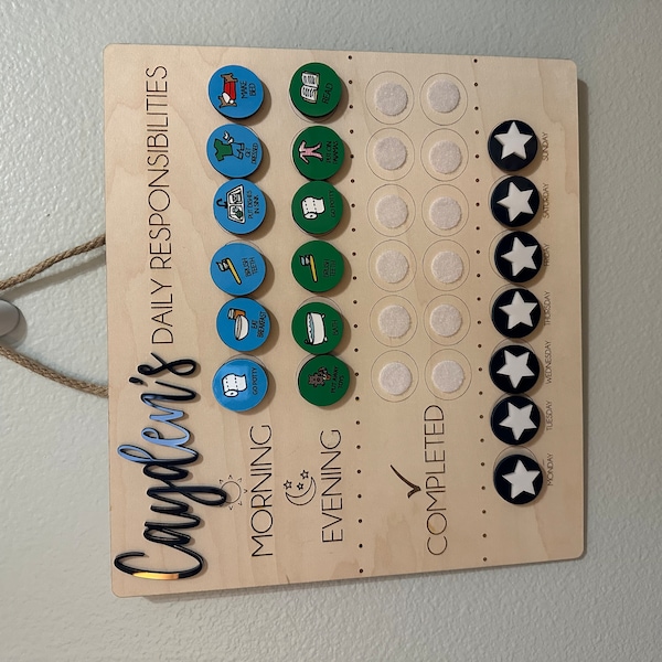 Personalized Childs Chore Chart With Pictures, Daily Toddler Routine ...