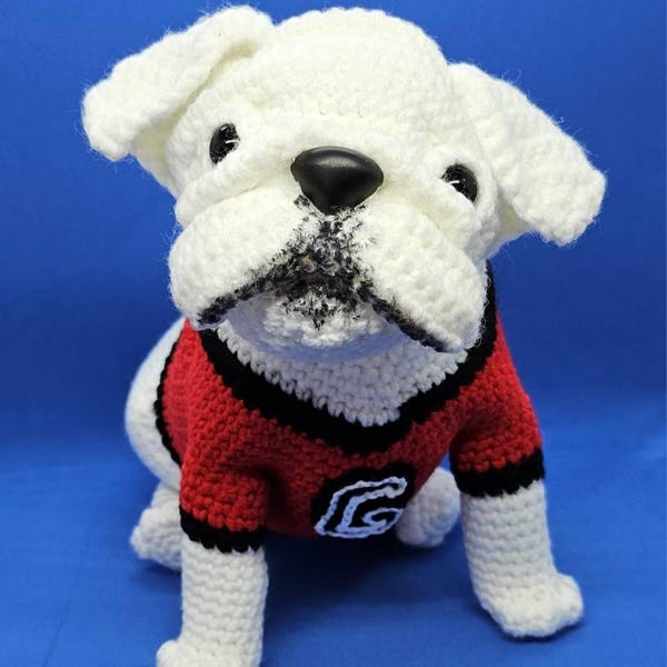 English Bulldog Crochet Pattern, White Bulldog Adult and Puppy Dog ...