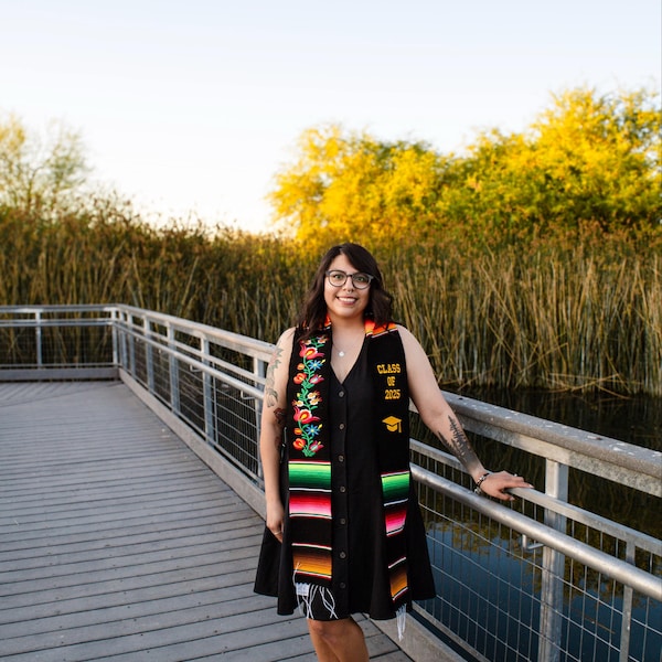 Floral Embroidered Sarape Mexican Graduation Stole.graduation Stash ...