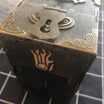 Handmade Wooden Twist Lock Storage Box Rustic Dice Box Small Trinket ...