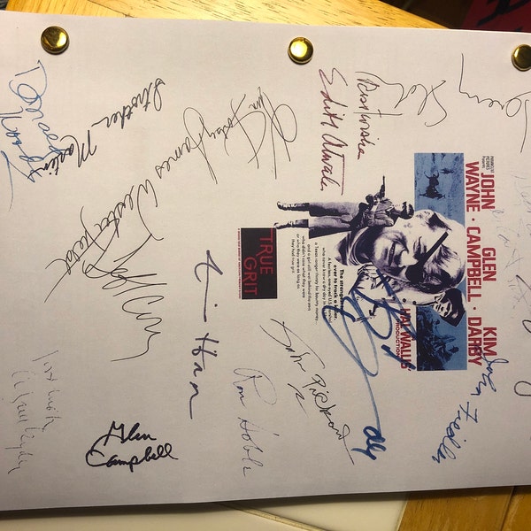 True Grit 1968 Movie Script Signed Screenplay Autographed John Wayne ...