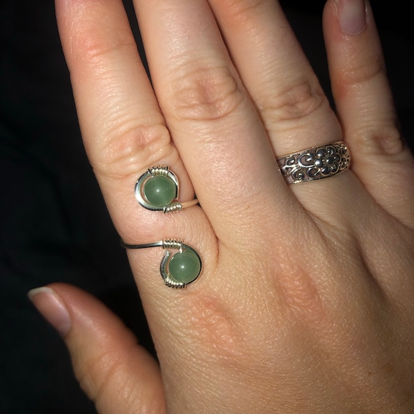Adjustable Crystal Twist Ring, Crystal Jewelry, Wire Wrapped Crystals ...