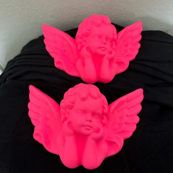 Medium 8x5.5inch - 20x14cm CHERUB | ANGEL | Cupid | NEON Pink ...