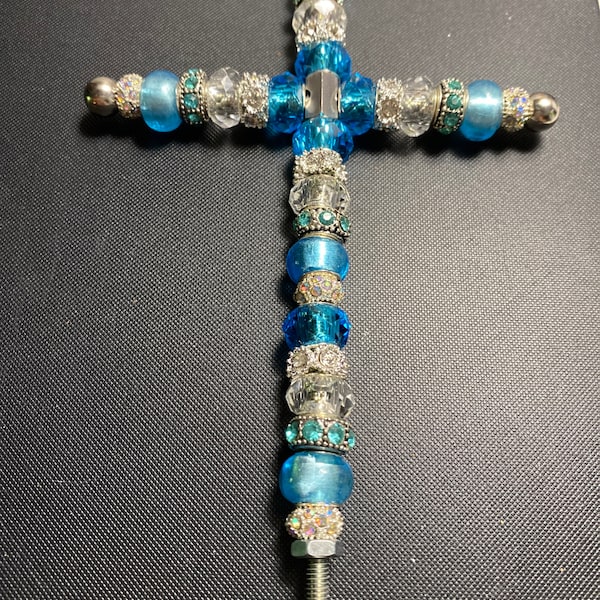 Beautiful Beaded Cross Garden Stake - Etsy