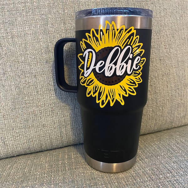 Sunflower Name Vinyl Decal | Sunflower Decal | Sunflower Sticker | Name ...