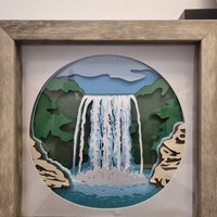 River, Lake and Waterfall Water Shadow Box Bundle, 3D SVG Shadowbox 3 ...