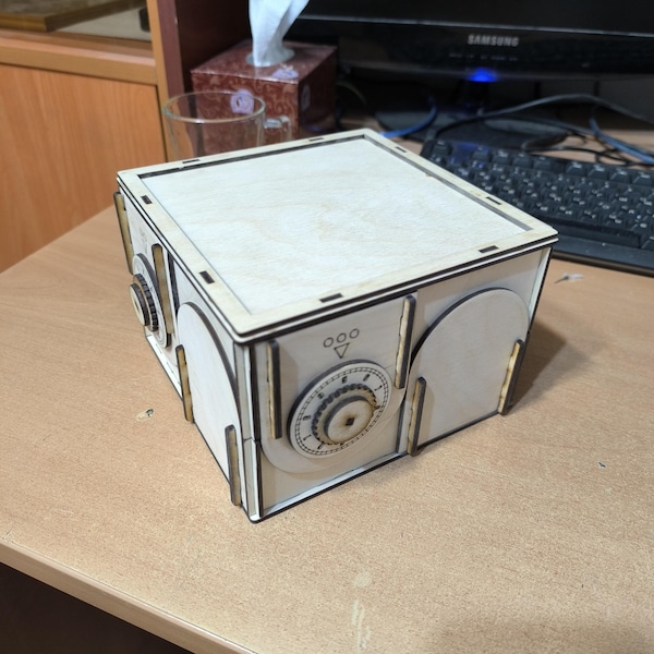 Wooden Safe Box Laser Cut Vector File, Gift Box Like Safe SVG File for ...
