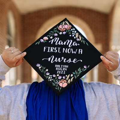 Embroidered Boho Graduation Cap Topper Grad Cap Decoration Topper ...
