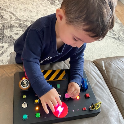 Mission Control Panel for Toddler Busy Board LED Light Toy Switch Box ...