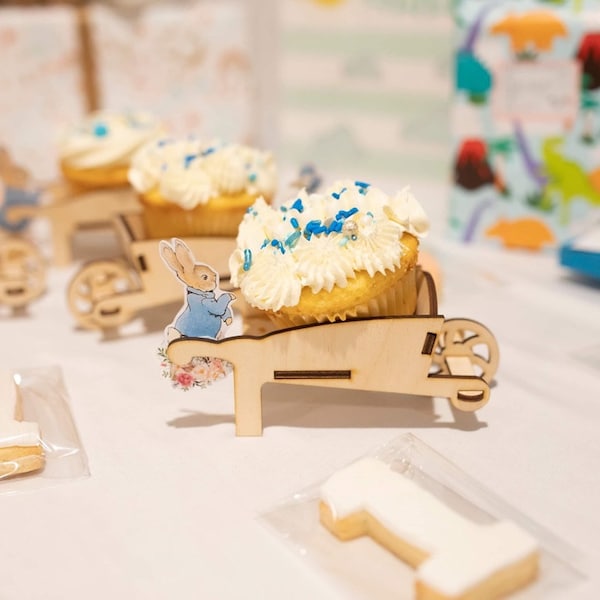 Multi-pack Peter Rabbit Wheelbarrow Cupcake Holders - Wooden ...