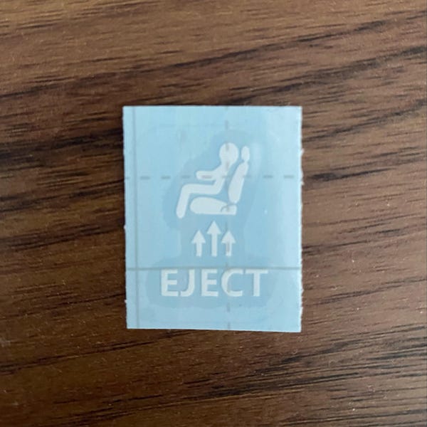 Eject Button Decal, Car Decal, Eject Passenger Button, Blank Button ...