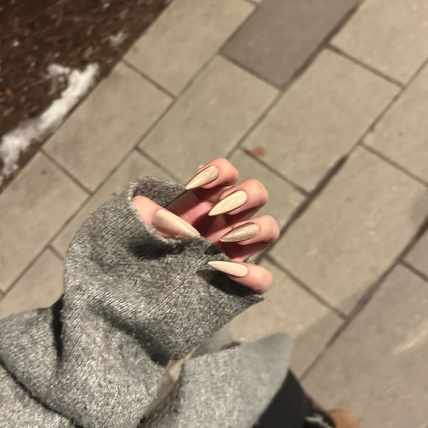 Brown Aurora Ombre Nails, Custom Press on Nails, Hand Painted Press on ...