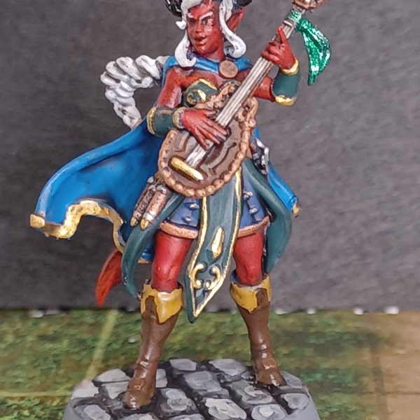 Female Tiefling Bard Miniature Musician Mini Dungeons and Dragons Mini ...
