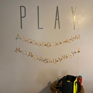 Alphabet Banner Wooden Alphabet Wall Decor Educational | Etsy