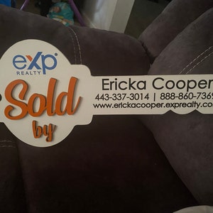 Blue Sold Key Sign for Realtors Realtor Gift Blue Sold Key | Etsy