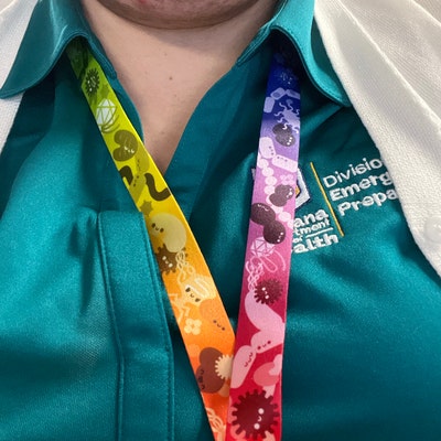 Rainbow Microbiology Lanyard, ID Lanyard, Biologist Gift, MLT, Microbe ...