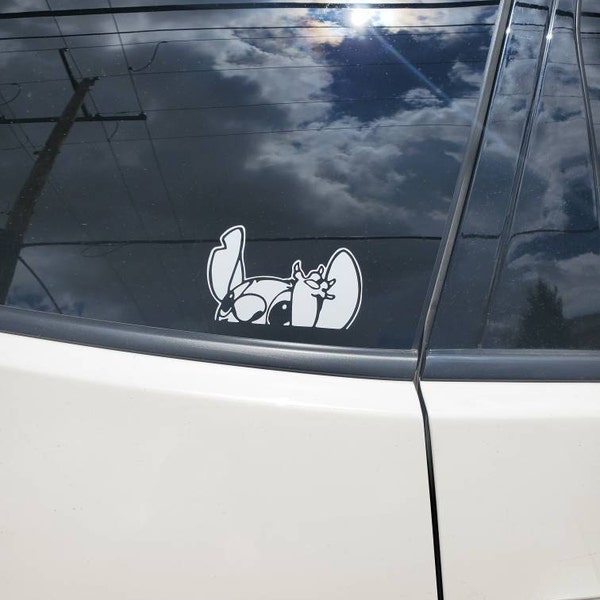 Lilo & Stitch Inspired Stitch Waving Vinyl Decal Car Window, Bumper ...