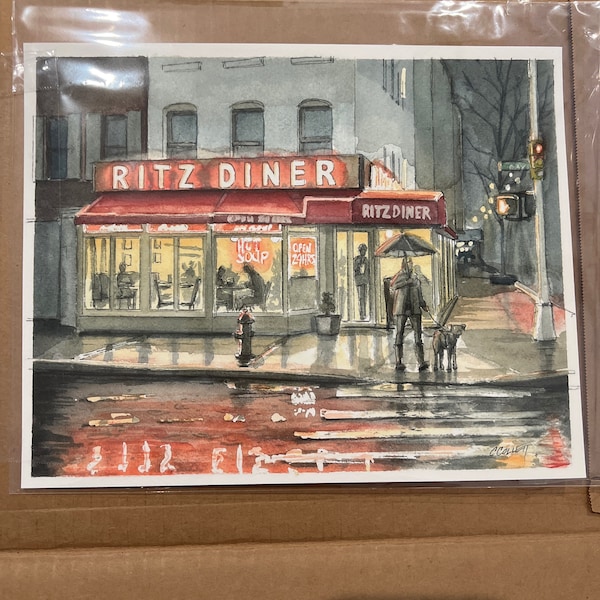 7B Bar - Legendary NYC Dive Bar Watercolor Print - East Village - Etsy