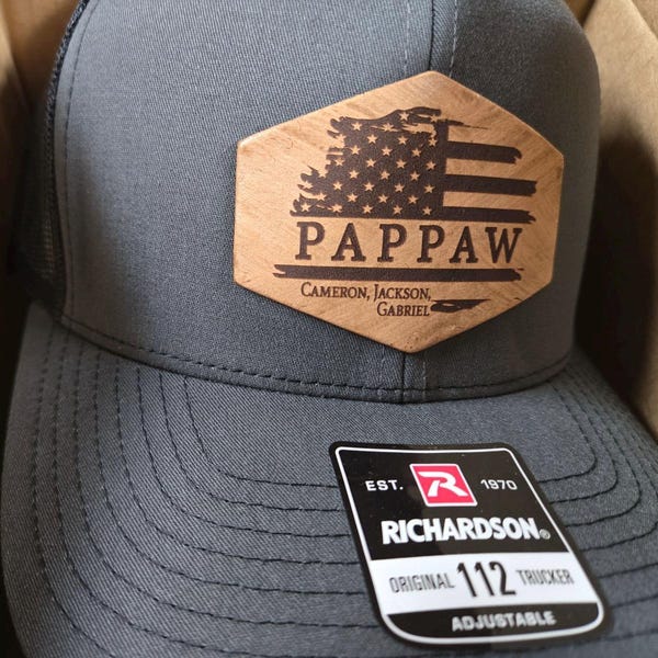 Custom Papa Hat, Grandpa Hat, Dad Hat, American Hat, Pawpaw Hat ...