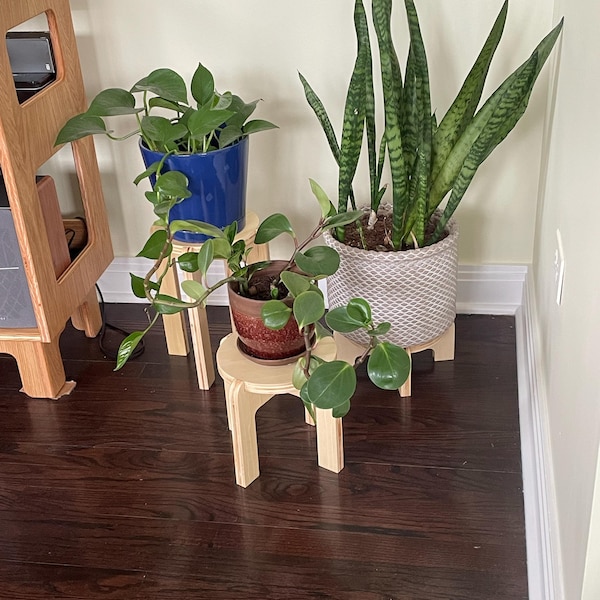 4 Inch Tall Wooden Indoor Plant Stand - Riser - Etsy