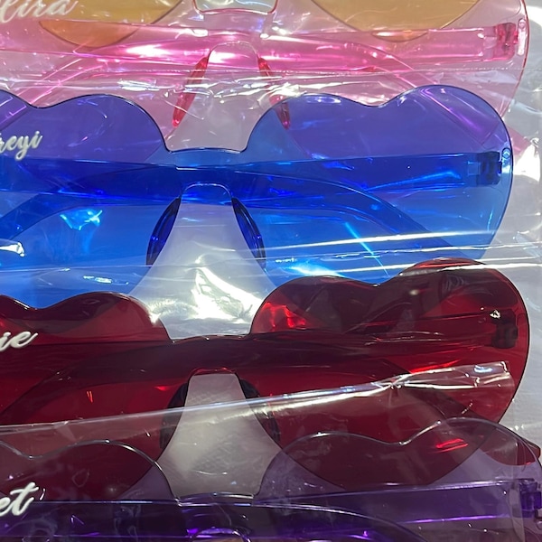 Rimless Heart Sunglasses， Bride Sunglasses， Bachelorette Party ...