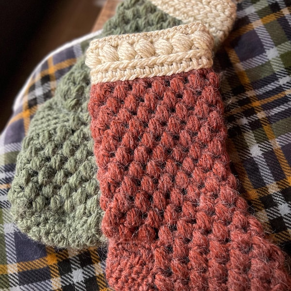 CROCHET PATTERN & VIDEO/ Bulky and Quick Puff Stitch Stocking, Crochet ...
