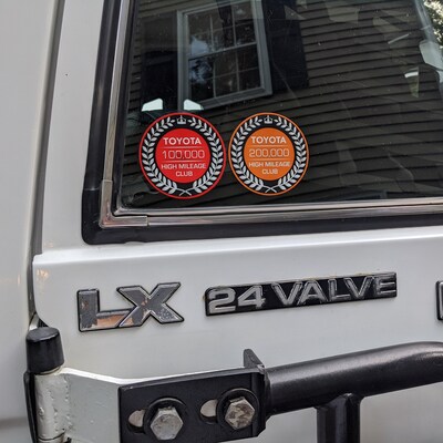 Toyota High Mileage Club Sticker Decal 100k 200k 300k 400k 500k 600 ...