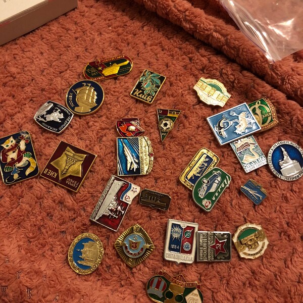 DDR Badges, Mystery Set of East German Pins, Original Vintage Pins, 10 ...