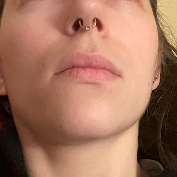 Double Nose Chain With Opal in Sterling Silver, Nose Chain for Double ...