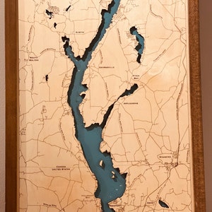 Monroe Lake Custom Wood Map Depth Map Wood Map Gift Art - Etsy