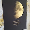 A4 Custom Foil Moon Phase Print by Date, Personalised Copper, Gold or ...