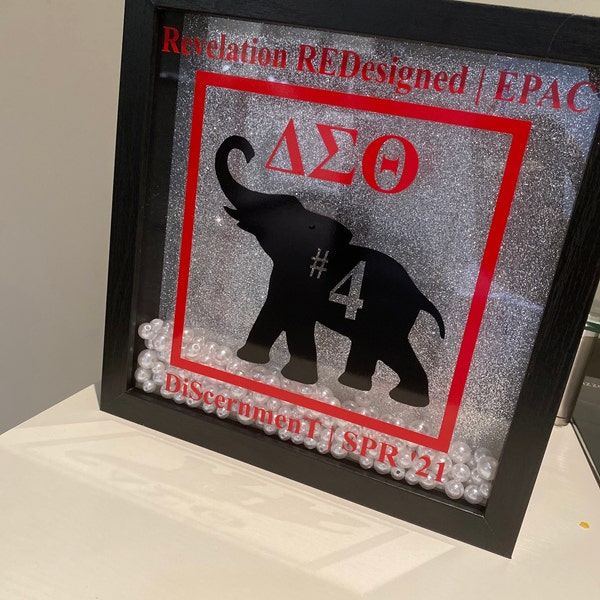 The **ORIGINAL** Personalized Elephant Shadow Box - Delta Sigma Theta ...