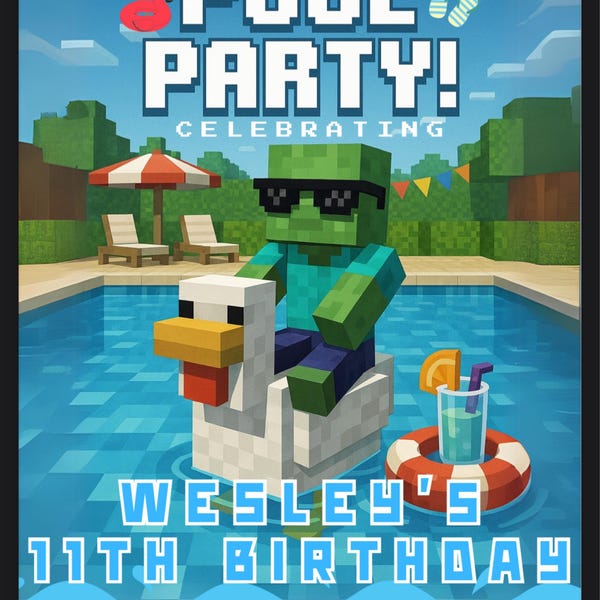 Blocky Game Birthday Thank You Tag,blocky Thank You Tag Template,blocky ...