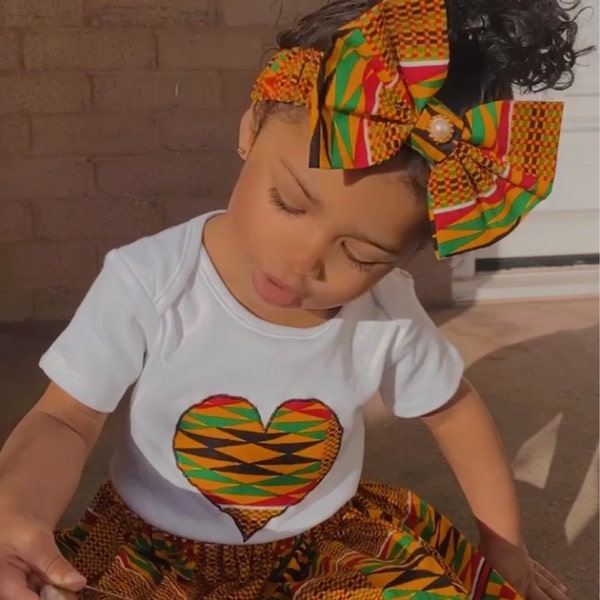 African Print Kids Clothes Ankara Baby Girl Dress Matching Kente ...
