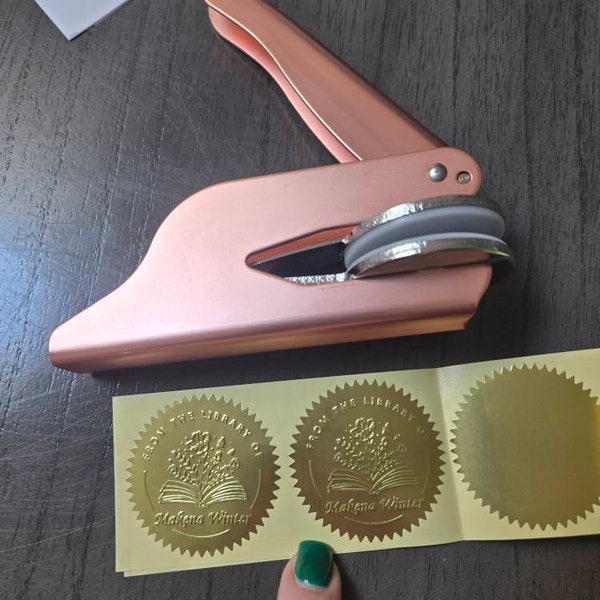 Book Embosser Personalized Custom From the Library of Book Stamp ...