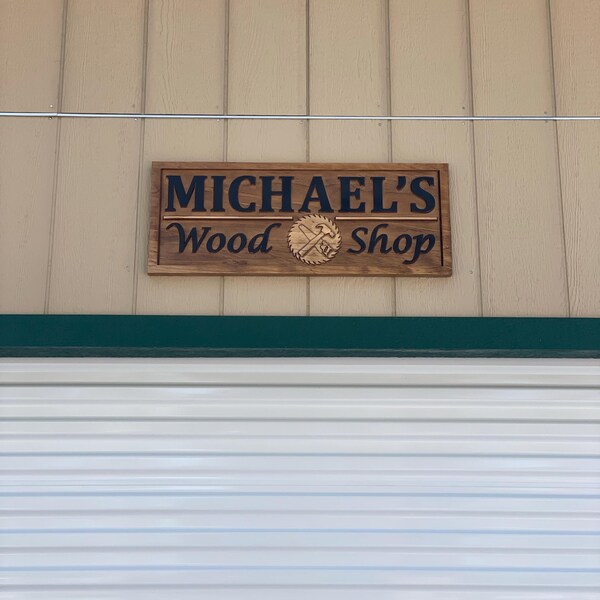 Custom Wooden Shop Sign | Wood Workshop Sign | Gifts for Men | Gifts ...