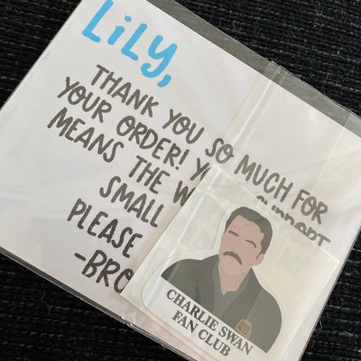 Twilight Charlie Swan Fan Club Die Cut Glossy Sticker, Die Cut Twilight ...
