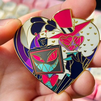 Unofficial Hazbin Hotel Vox Hat Vs Anti Hat Pride Wooden Pins - Etsy