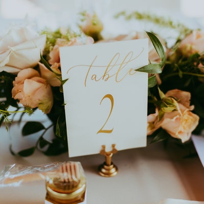 Gold Wedding Table Number or Place Card Holder STYLE A Set of 12 ...