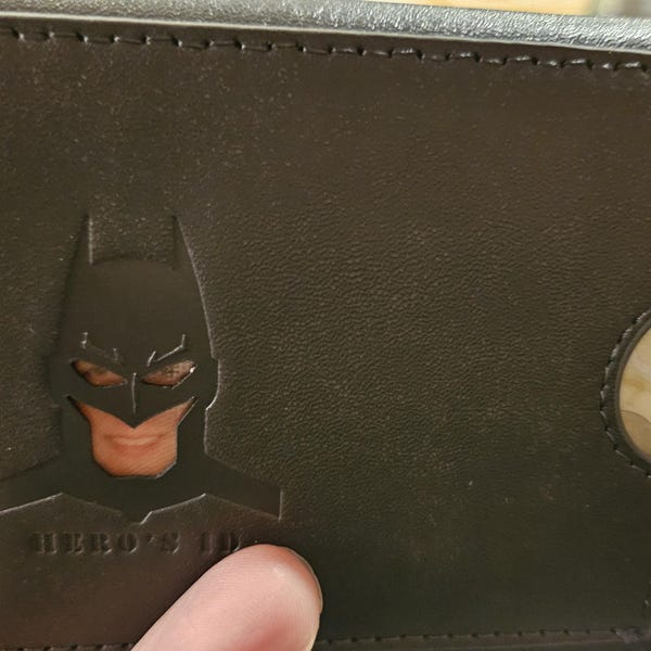 Bat ID Wallet - Leather Wallet With Super Hero Mask - Wallet for Him ...