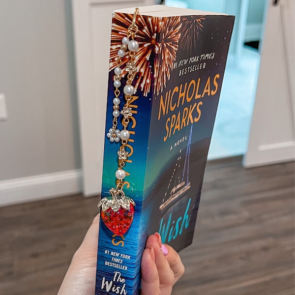 Beaded Bookmark, Hook Bookmark, Book Lover Gift Idea, Gold Bookmark ...