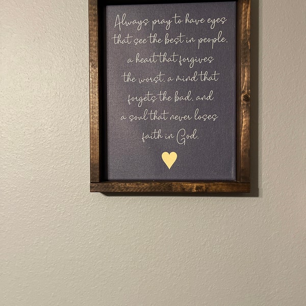 Always Pray — Prayer Sign, Framed Canvas Farmhouse Decor, Church ...
