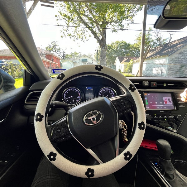 Cute Little Daisy Car Steering Wheel Cover for Women,custom Text Cotton ...