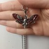 Blood Red Death Moth Head Hawkmoth Gothic Witchy Skull Pendant Silver ...