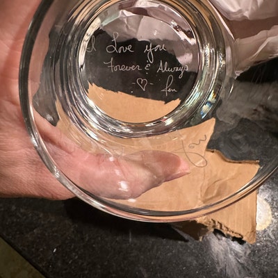 Personalized Handwriting Whiskey Glass Engrave Your Handwritten Message ...