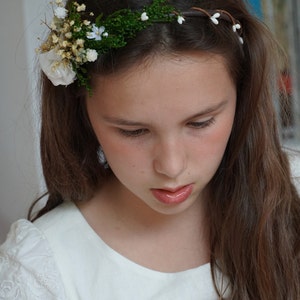 Headband for First Holy Communion White Floral Hairband Communion Girls ...