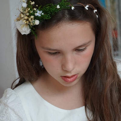 Headband for First Holy Communion White Floral Hairband Communion Girls ...