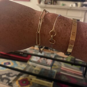 14k Gold Large Link Bracelet, Solid Gold Bracelet, Thick Gold Bracelet ...