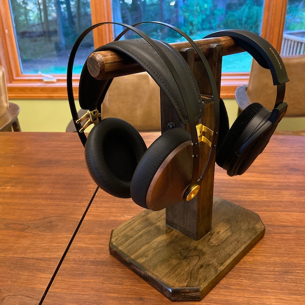 Handcrafted Wooden Headphone Stand Universal Earphone Hanger Headset ...